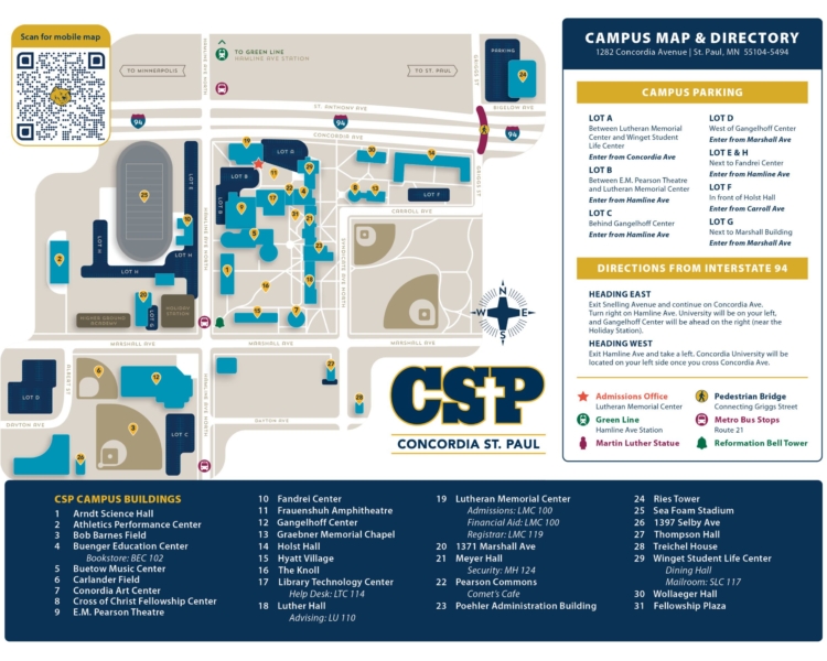 Campus Map & Directions - Concordia St. Paul